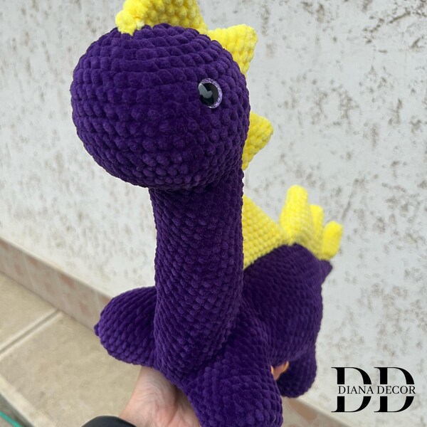 Crochet Dinosaur Pattern No Sew Amigurumi Dinosaur brontosaurus Toy ...