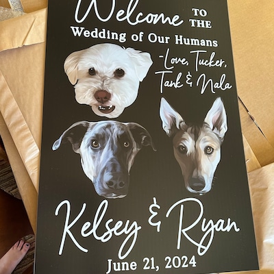 Pet Wedding Welcome Sign Dog Custom Wedding Decor Frosted Acrylic ...