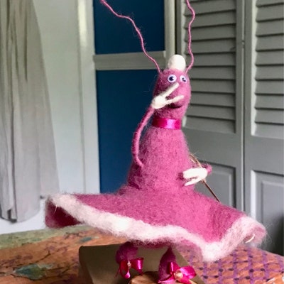 Needle Felted Animal Interior Toy Cockroach With A Cup of Tea. Stuffed ...