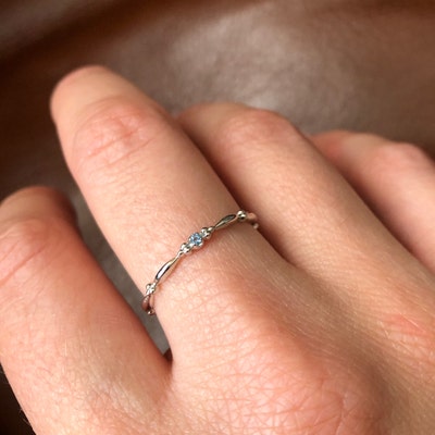 Birthstone Stackable Ring, Birthstone Stack Ring, Simple Birthstone ...