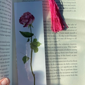 Red Rose Bookmark Dried Rose Bookmark Flower Bookmark Book Lover Gifts ...
