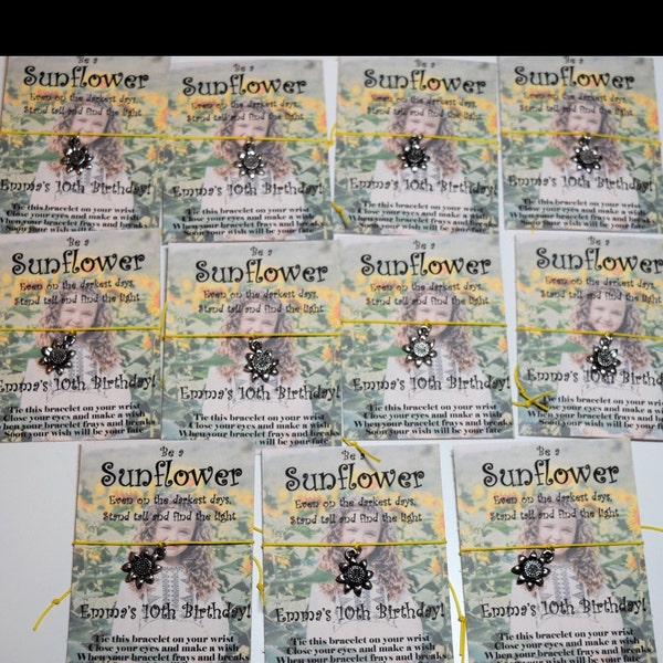 Sunflower Wish Bracelet Inspirational Cord Wish Bracelet Simple Gift ...