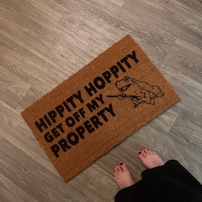 Doormat Hippity Hoppity Get off My Property Funny Doormat Go Away Funny ...