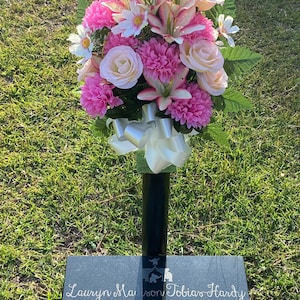 This Cemetery Cone Has Grave Flowers Including Orange Calla - Etsy