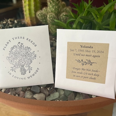 Forget Me Not Memorial Seed Packets Custom Funeral Favors Celebration ...