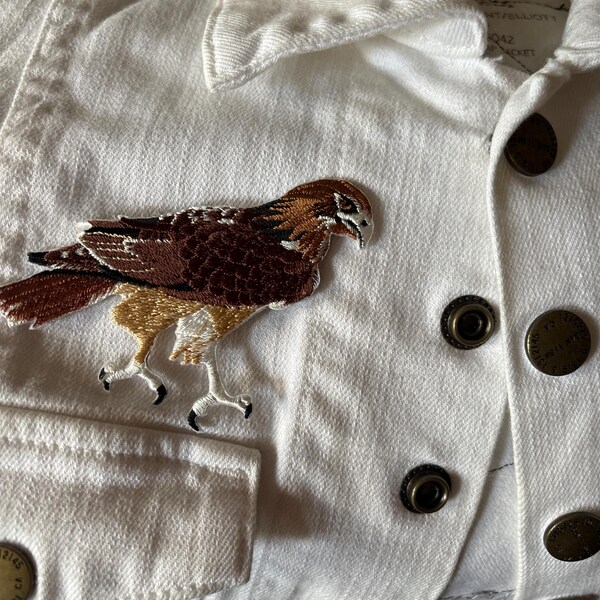 Red Tail Hawk Applique Patch Talons, Majestic Bird Badge 3.5 iron On - Etsy