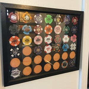 Custom Casino Poker Chip Display Frame Insert for 42 Chips Fits Casino ...