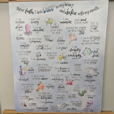 Christian Declarations Poster 100% HAND LETTERED & Illustrated I ...