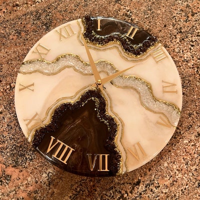 Resin Geode Clock, Geode Painting, Resin Art Clock, Abstract Painting ...