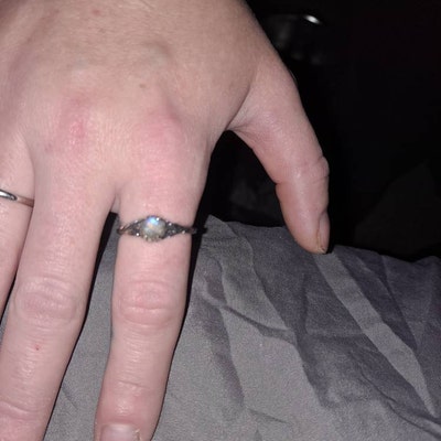 Labradorite Ring tika Sterling Silver Twig Engagement Ring, Leaf ...