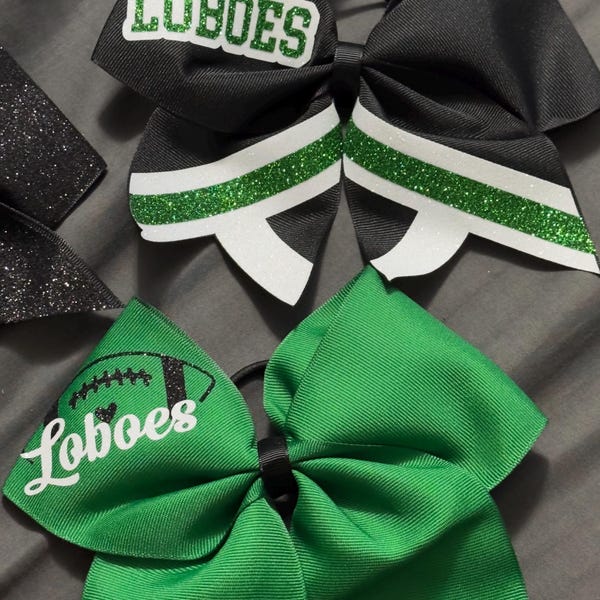 Football Cheer Bow With Glitter – Custom Team Colors, Game Day ...
