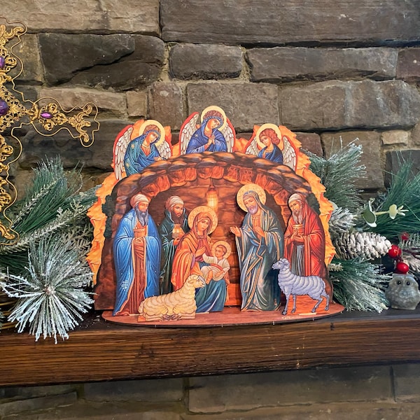 Christmas Story - Nativity Holy Family Triptych - 3-piece Set Tabletop ...