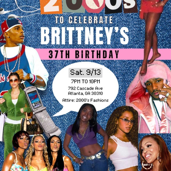 Early 2000s Themed Party Invitation | Editable and Printable Y2K ...