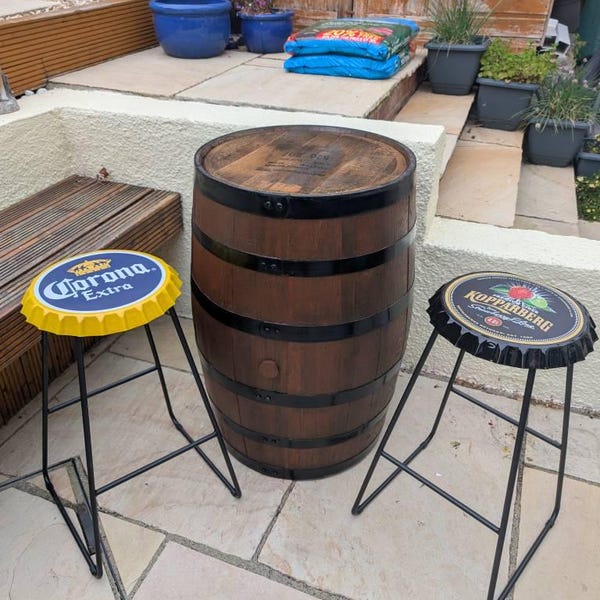Bar Stool Man Cave Bar Stool Home Bar Bottle Top Cap Custom Design ...