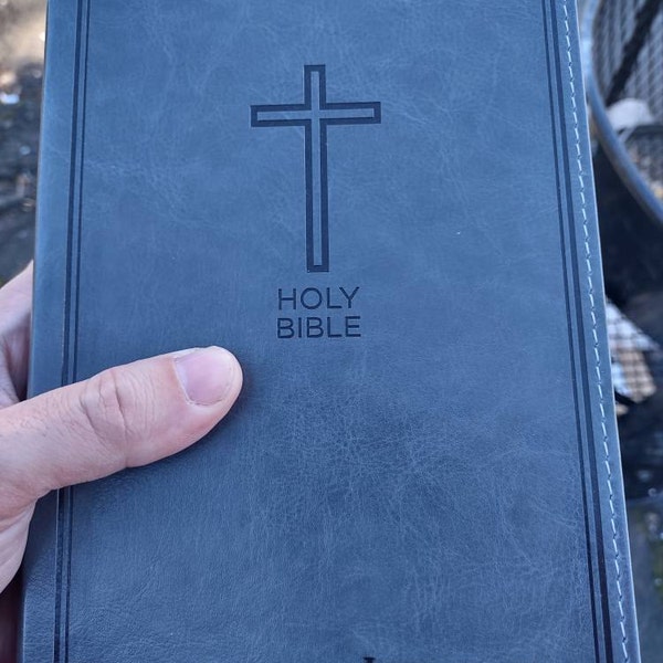 Engraved NKJV Holy Bible, Grey Christian Bible, Baptism Gift - Etsy
