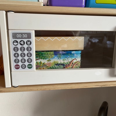 LARGE Microwave Decal for Play Kitchen MATTE Gray // Makeover, Diy ...