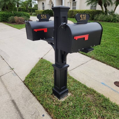 Mailbox Address Number Plate 1 With Brass Numbers - Etsy