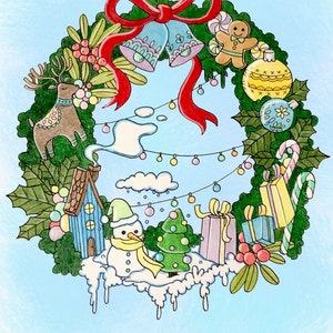 Printable Winter Coloring Page, Digital Christmas Coloring Page ...