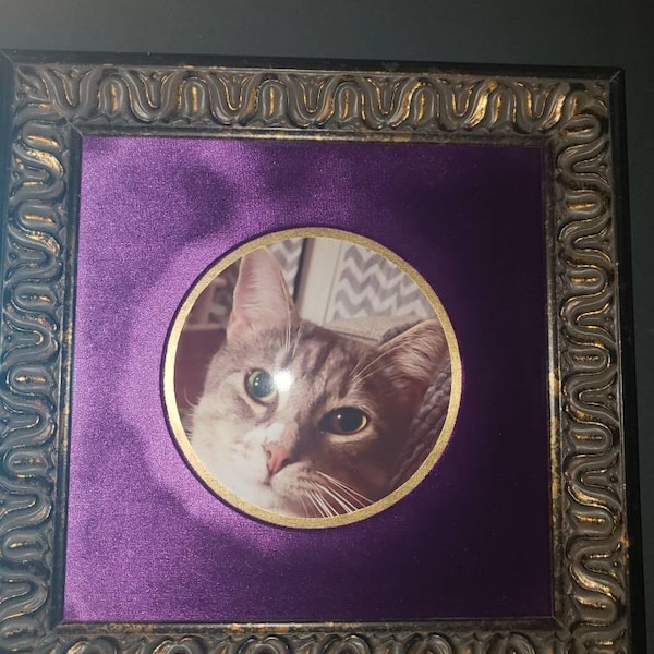 Oval and Round VELVET Picture Matting Hand Wrapped Double Mat Choice of ...