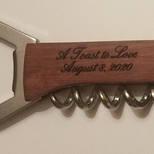 Engraved corkscrew opener Personalized wood bottle opener | Etsy