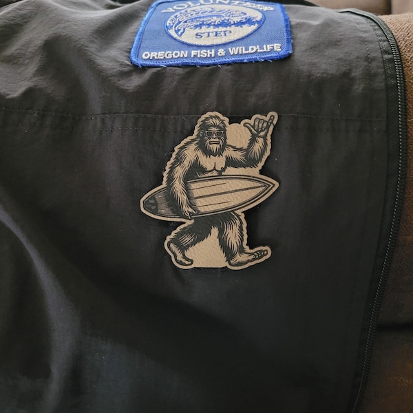 Surfing Sasquatch Morale Patch: Tactical Bigfoot Hook and Loop Fastener - Etsy