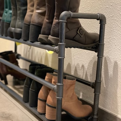 Shoe Rack Industrial Black Shoe Rack Tube Water Pipe Shoe Rack ...
