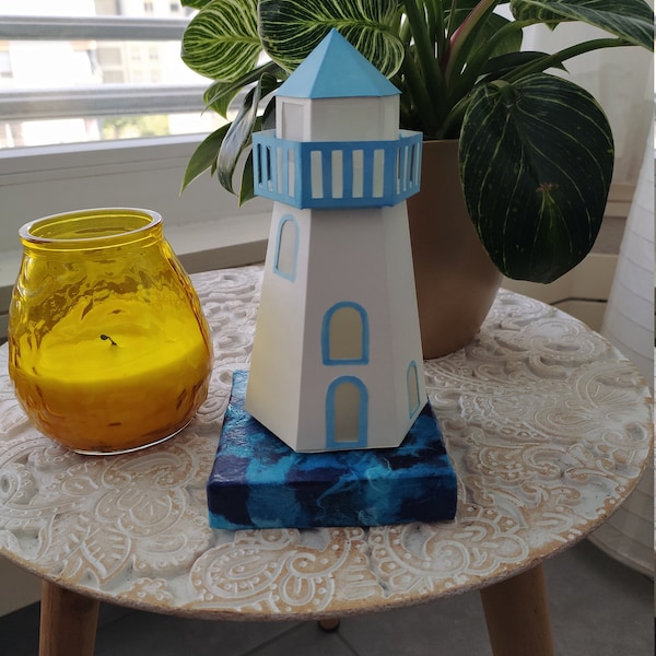 Light House Paper Lamp Papercraft Paper Lantern Home Décor Sculpture ...