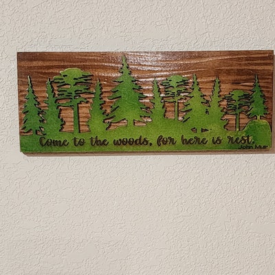 John Muir Forest Sign Forest Scene Sign Tree Scene Sign Rustic - Etsy