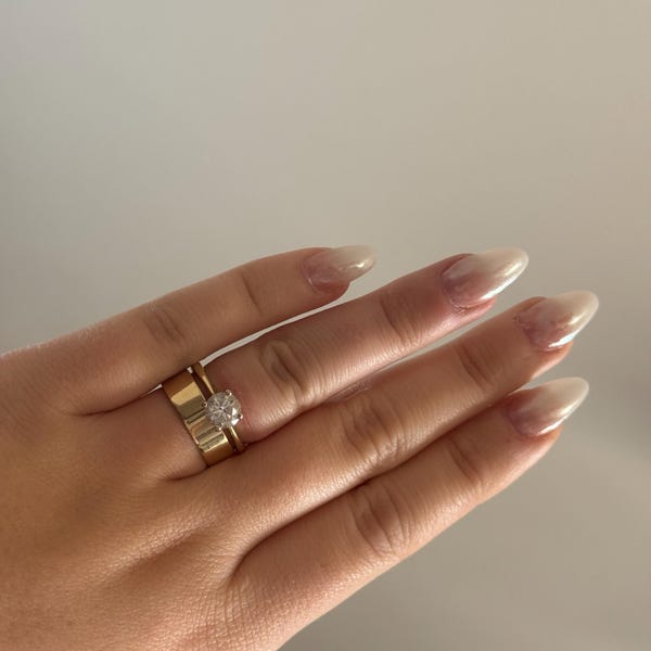 7mm Solid Gold Men's Wedding Band BEVELED ICE MATTE 10k 14k 18k Gold ...