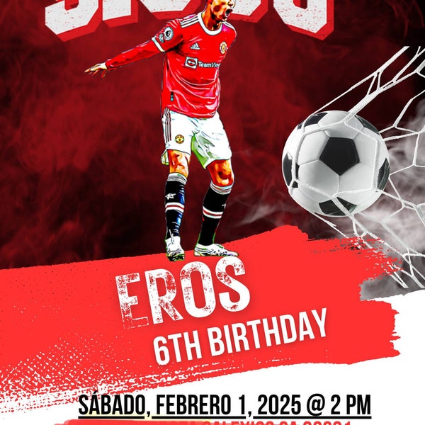 Cristiano Ronaldo Birthday Invitation: Customizable CR7 Party (digital ...