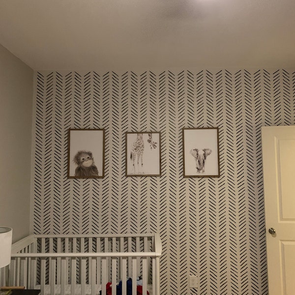 Hand Drawn Chevron Wall Stencil - LARGE WALL STENCIL - Stencils Instead ...