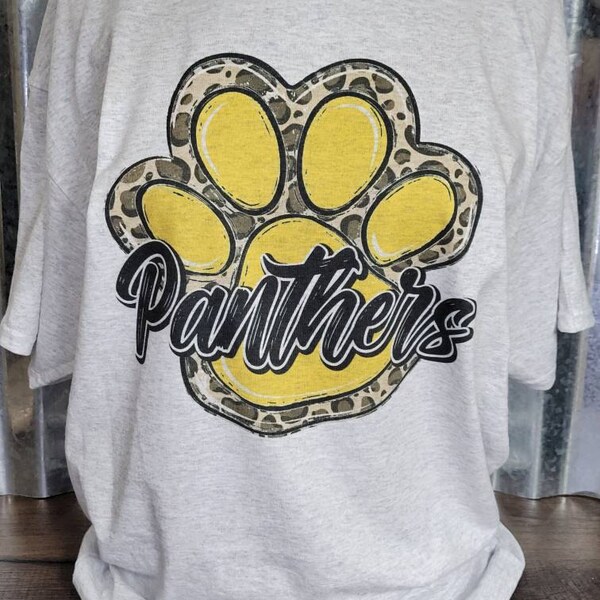 Leopards Royal Yellow Lightning Paw Print School Mascot PNG File ...