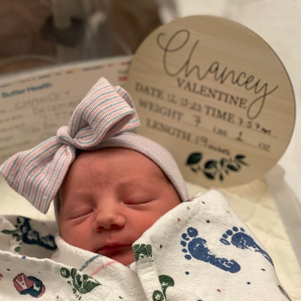 Baby Birth Stat Sign | Personalized Birth Announcement Sign | Printed ...