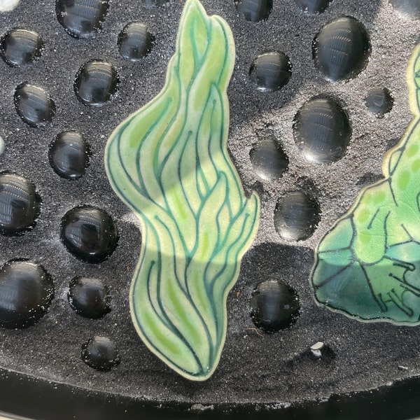 Handmade Ceramic Seaweed Mosaic Tile: Original Design Water Plant for ...