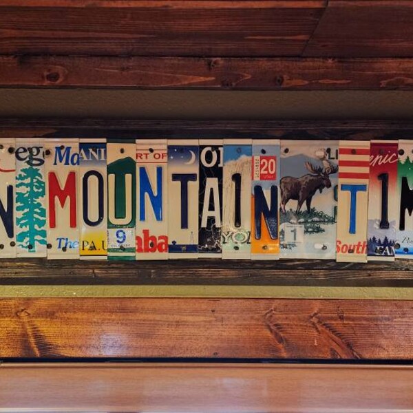 Custom Rustic Empty Wood License Plate Display Frame With Key Hooks ...