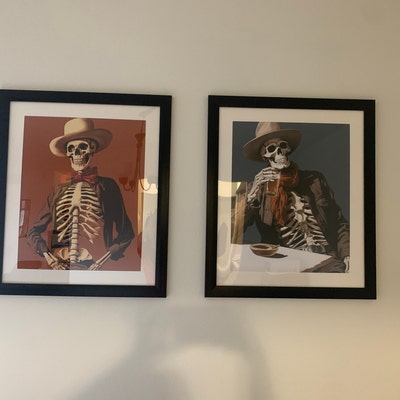 Bony Bandit / Retro Skeleton Cowboy Art, Western Wall Art, Cowboy Retro ...