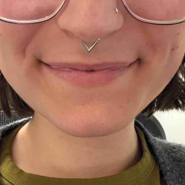 Titanium Teardrop Septum Ring, Nose Ring, Hinged Clicker Hoop, Nose ...