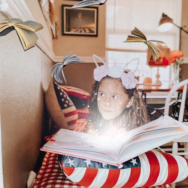 Book Light Overlay, Book Shine Overlay, Light Burst Overlay, Magic ...