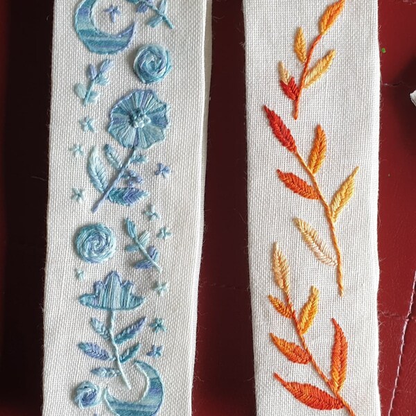 PDF EMBROIDERY PATTERN ⨯ Bookmarks | Handmade Floral Embroidered ...