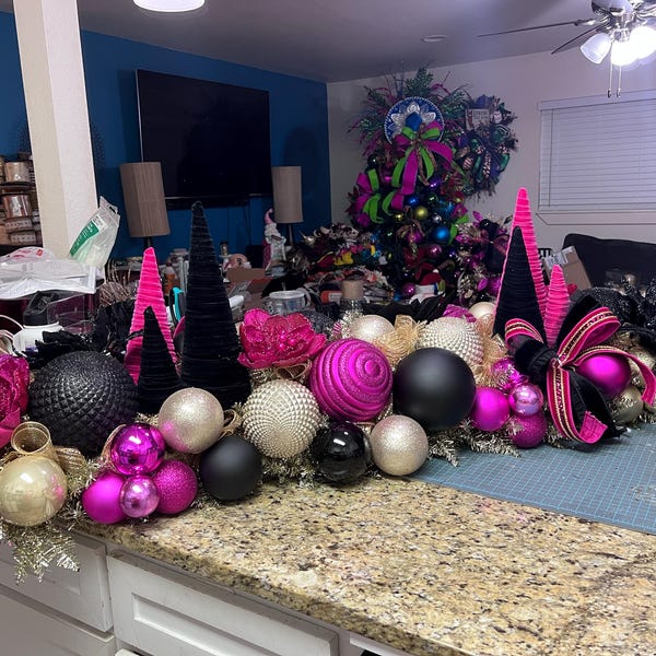 Black Velvet Trees Set of 3, Black and White Mantel Decor, Tree ...