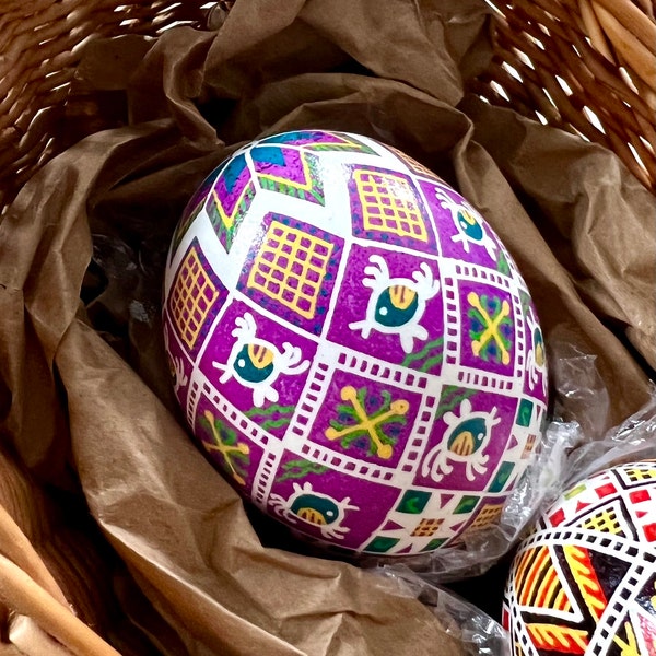 Starburst Real Quail Egg Ukrainian Decorated Pysanky White Yellow Red ...