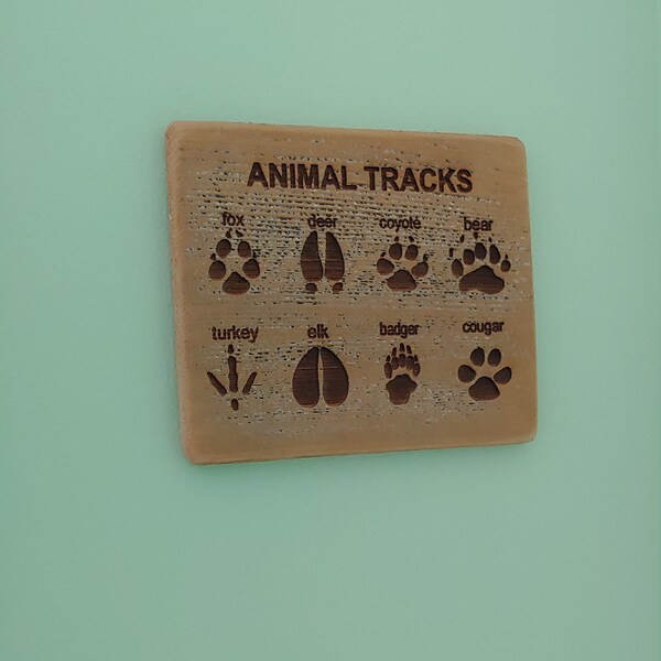 Animal Tracks Engraved Sign - Etsy