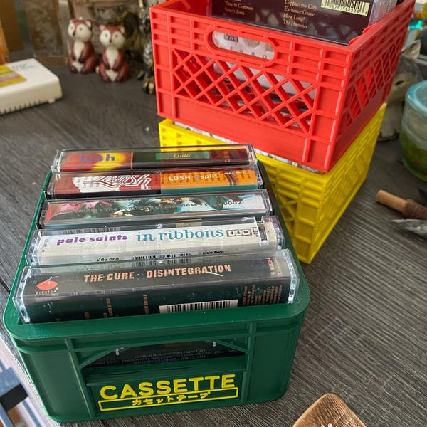 Compact Cassette Tape Japanese Collapsible Recycling Crate (handmade ...