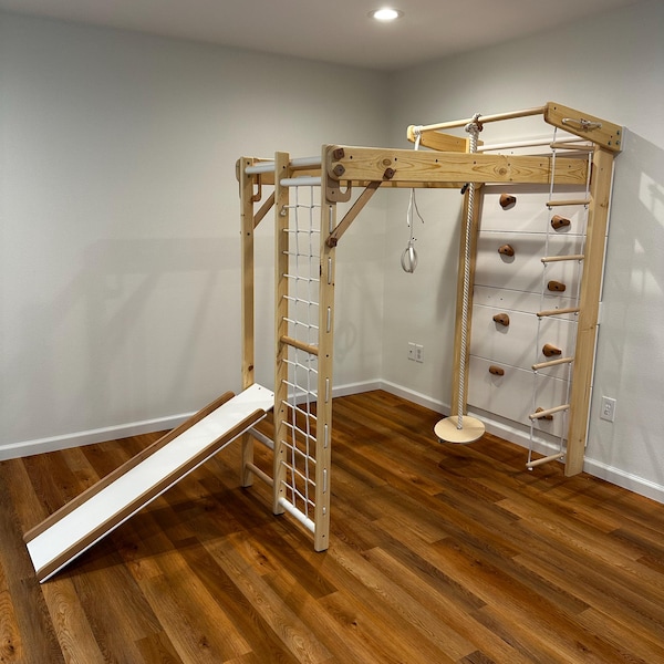 Foldable Indoor Playground, Swedish Ladder, Indoor Playhouse, Jungle ...