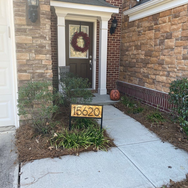 Address Stake Modern | Reclaimed Wood House Numbers for Garden ...