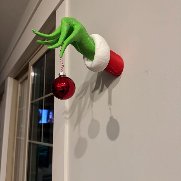3D Printed Grinch Christmas Hand | Key & Ornament Holder | Fun Holiday ...