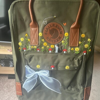 Customized Flower Hand Embroidery, Fjallraven Kanken Backpack ...
