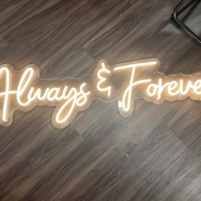 Always and Forever Neon Sign Custom Wedding Decor, Neon Lights Wall ...