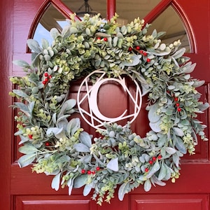 Wreath for Front Door Front Door Wreath Door Wreath Monogram Wreath ...