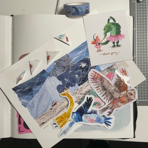 Square Boat Collage, Harbour Collage, Seaside Print - Etsy